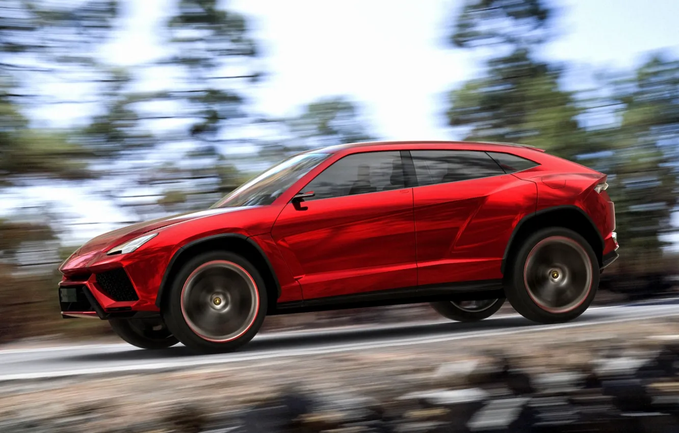 Wallpaper Concept, the sky, trees, red, speed, Lamborghini, jeep, the ...