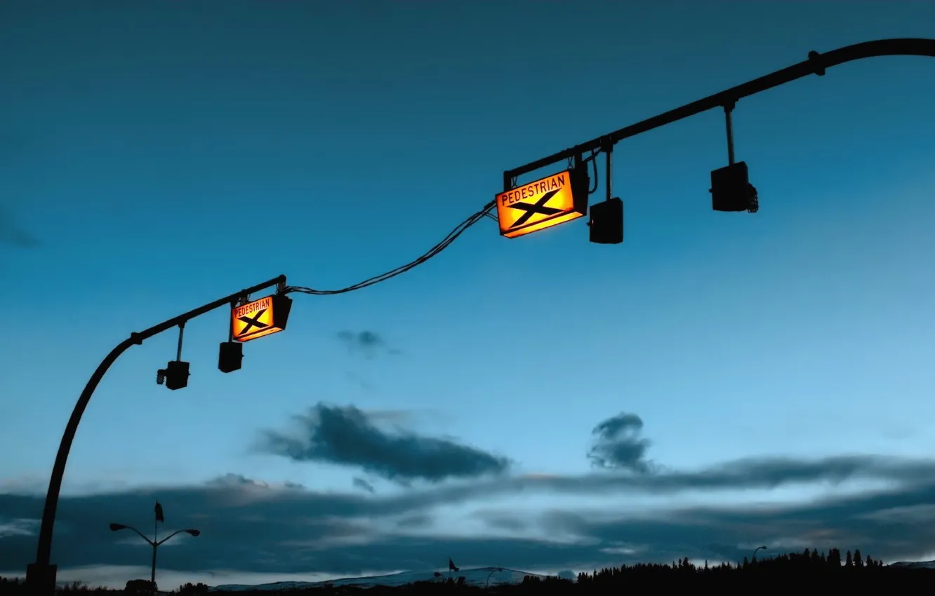 Wallpaper the sky, blue, posts, The evening, signs for mobile and ...