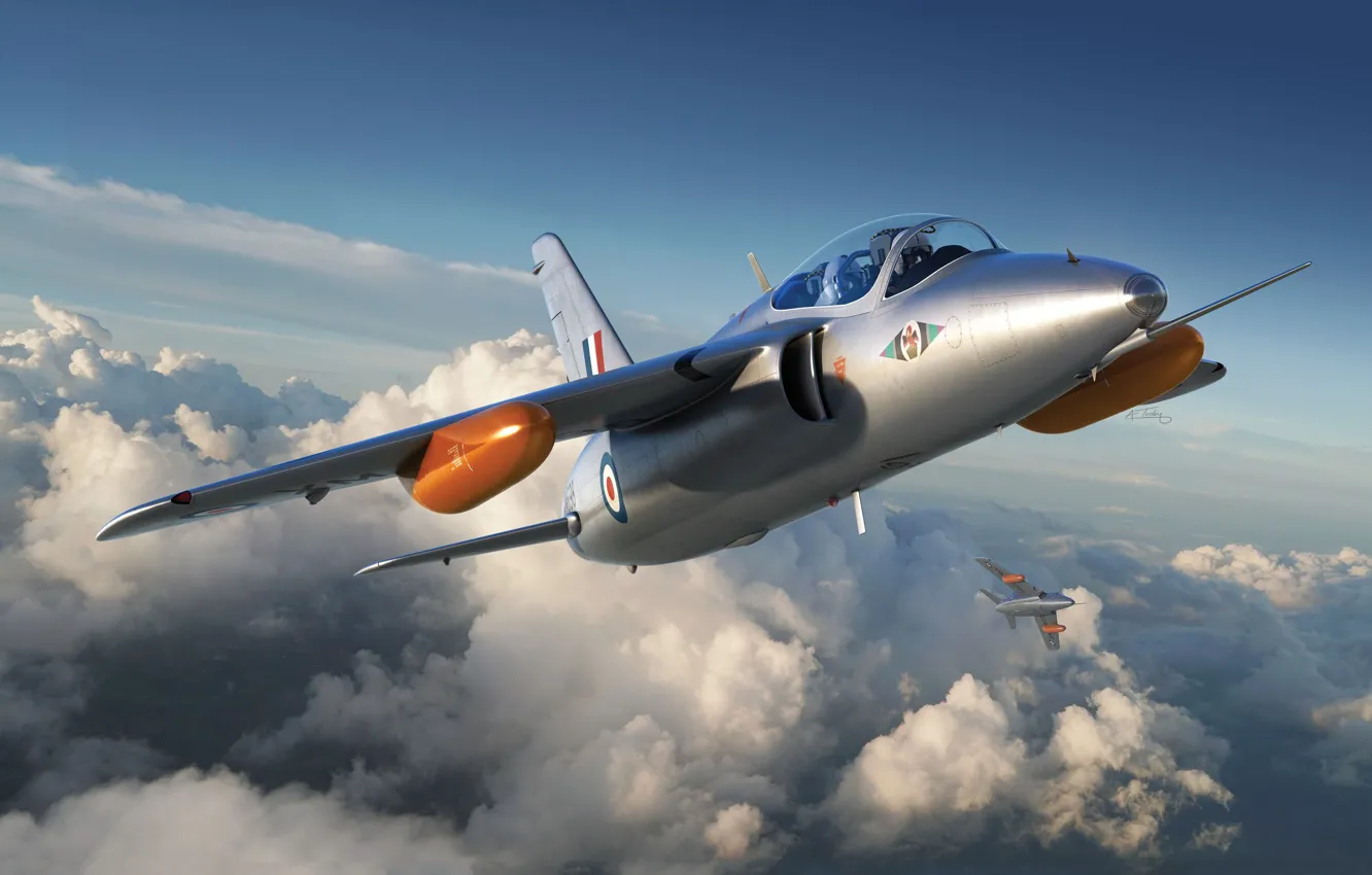 Wallpaper UK, RAF, Training aircraft, Adam Tooby, Folland Gnat T.1 for ...