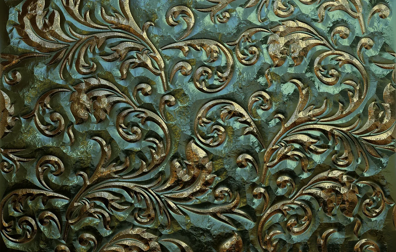Wallpaper metal, pattern, texture, ornament, metallic, relief, foil ...