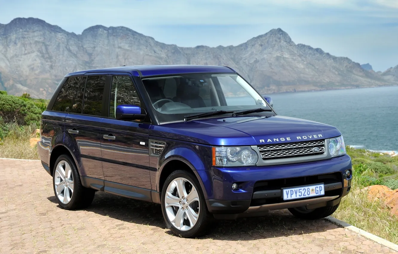 Wallpaper the sky, water, mountains, blue, jeep, SUV, Land Rover, Range ...