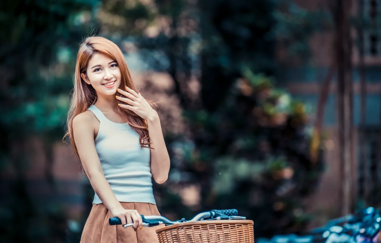 Wallpaper Girl Smile Hair Asian Cutie Bokeh For Mobile And Desktop