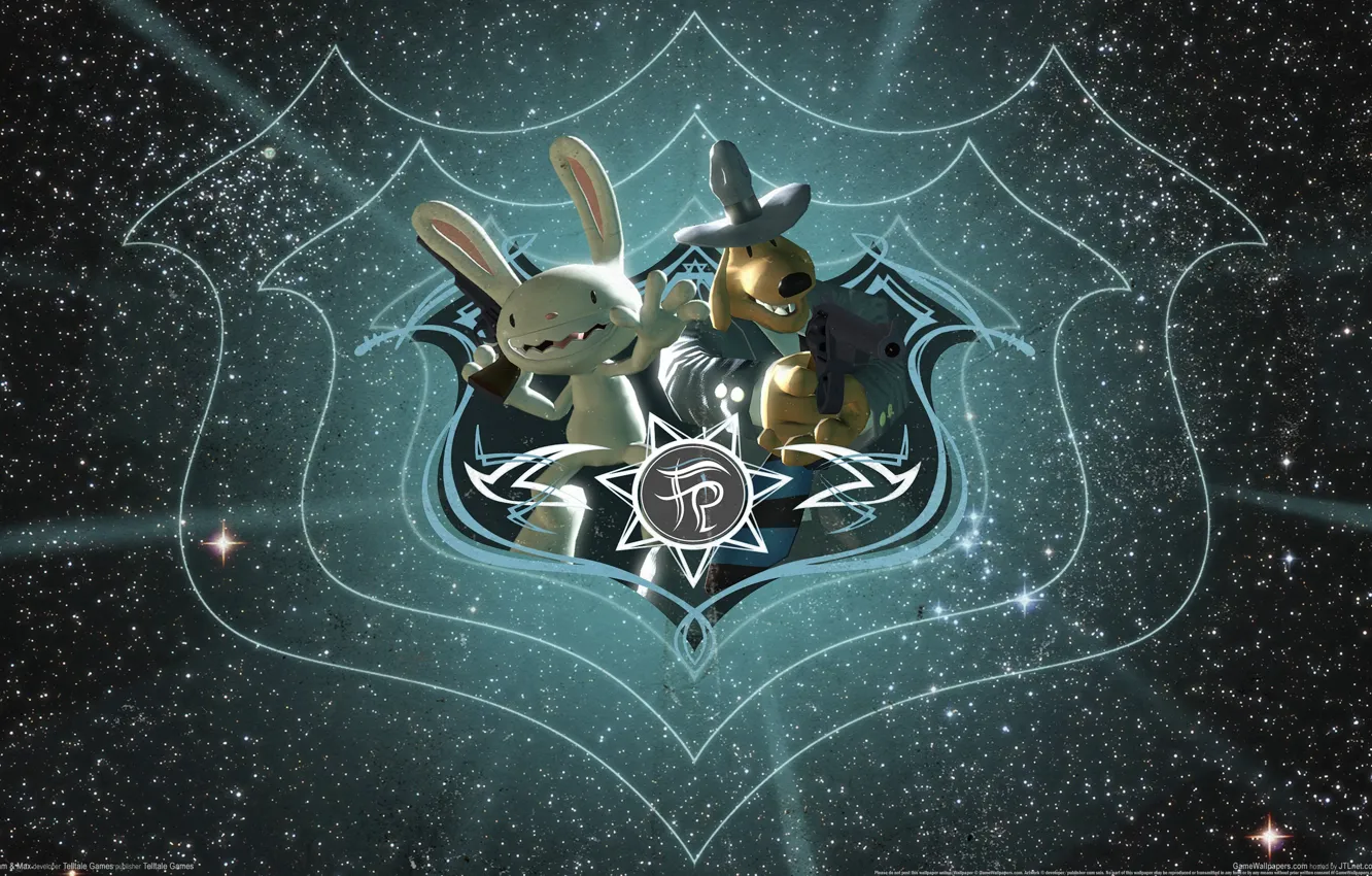 Wallpaper weapons, icon, dog, hat, revolver, Zayats, sam and max for ...