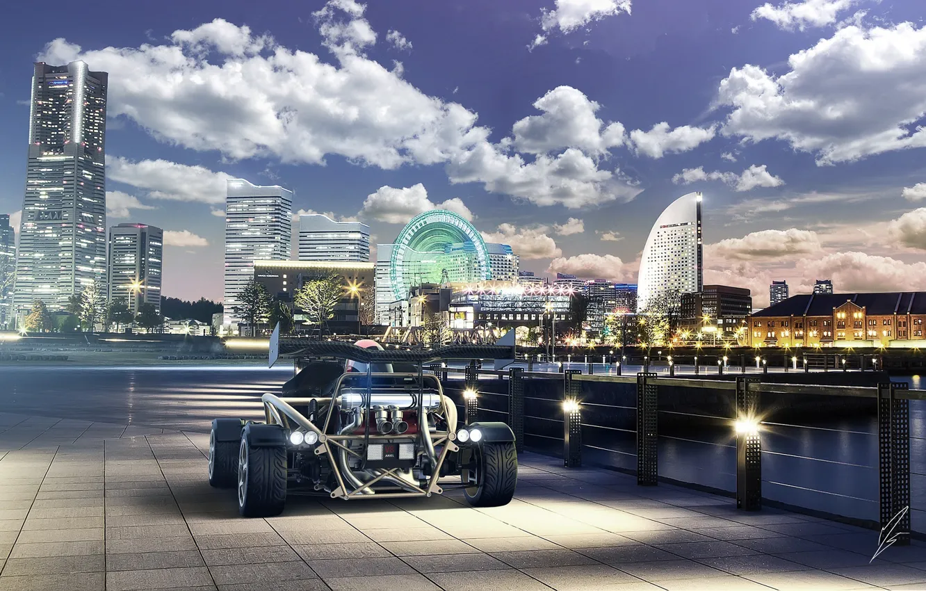 Wallpaper Car, Clouds, Sky, Ariel Atom, Wheels, Track, Spoiler, Tower ...