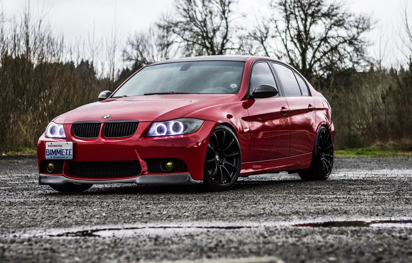 Wallpaper Red, BMW, BMW, Red, Car, E90, Chrome, Chrome images for ...