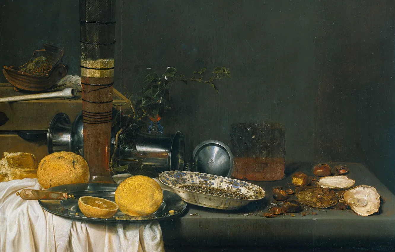 Wallpaper oil, picture, Jan Jans van de Velde III, 1647, Jan Jansz van ...