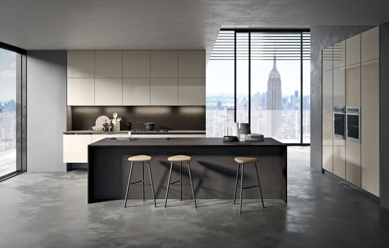 Wallpaper design, style, room, interior, kitchen, megapolis, dining ...