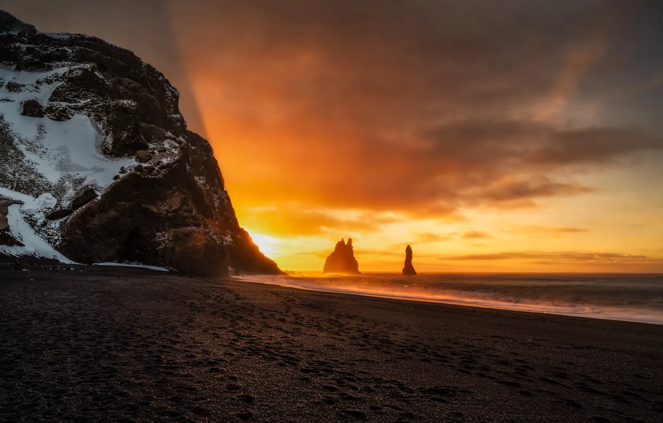 Wallpaper South, Iceland, Vik for mobile and desktop, section пейзажи ...