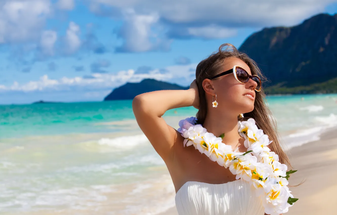 Wallpaper sea, beach, girl for mobile and desktop, section девушки ...