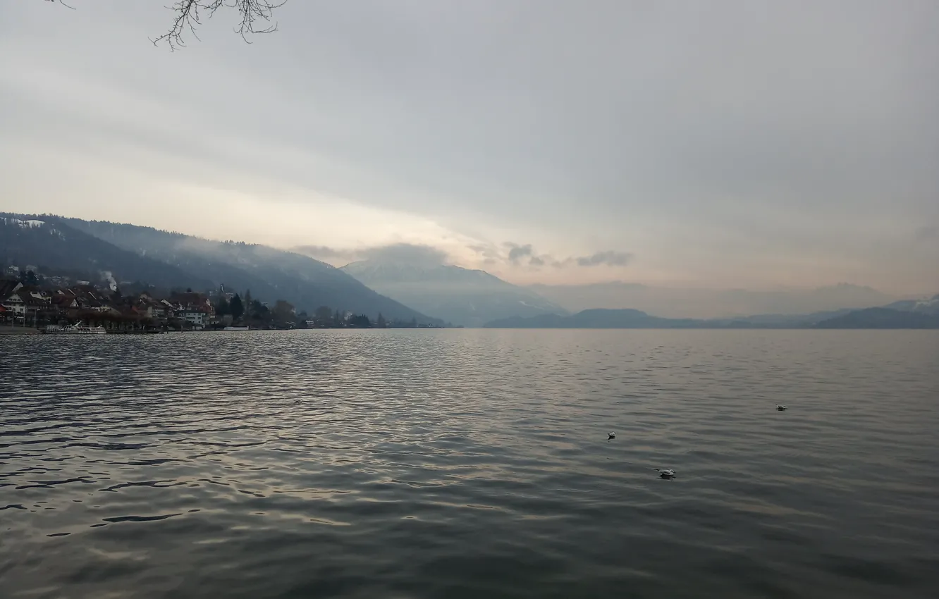 Wallpaper Switzerland, the Canton of Zug, mount Rigi, the city of Zug ...