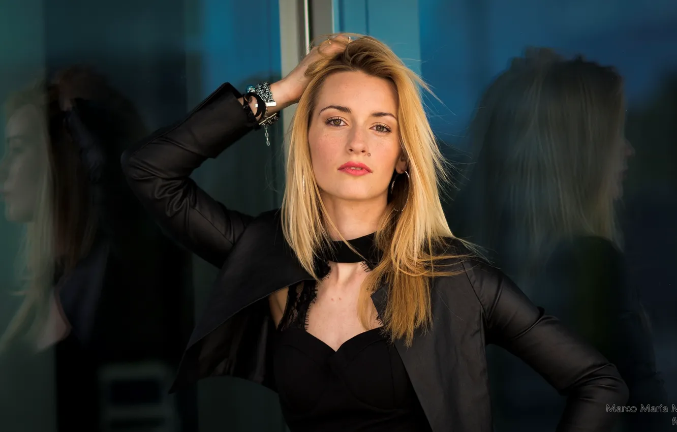 Wallpaper pose, reflection, blonde, cutie, Marco Maria Marcolini for ...