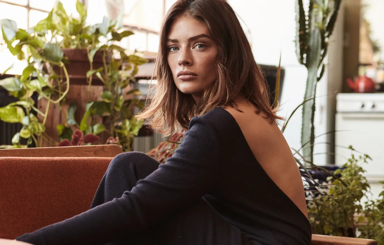 Wallpaper look, pose, model, back bare, Jess Lee Buchanan, Jessica Lee ...