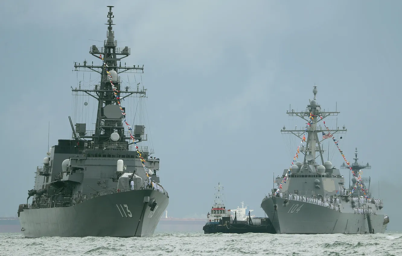 Wallpaper destroyers, JS Sazanami, USS Sterett for mobile and desktop ...