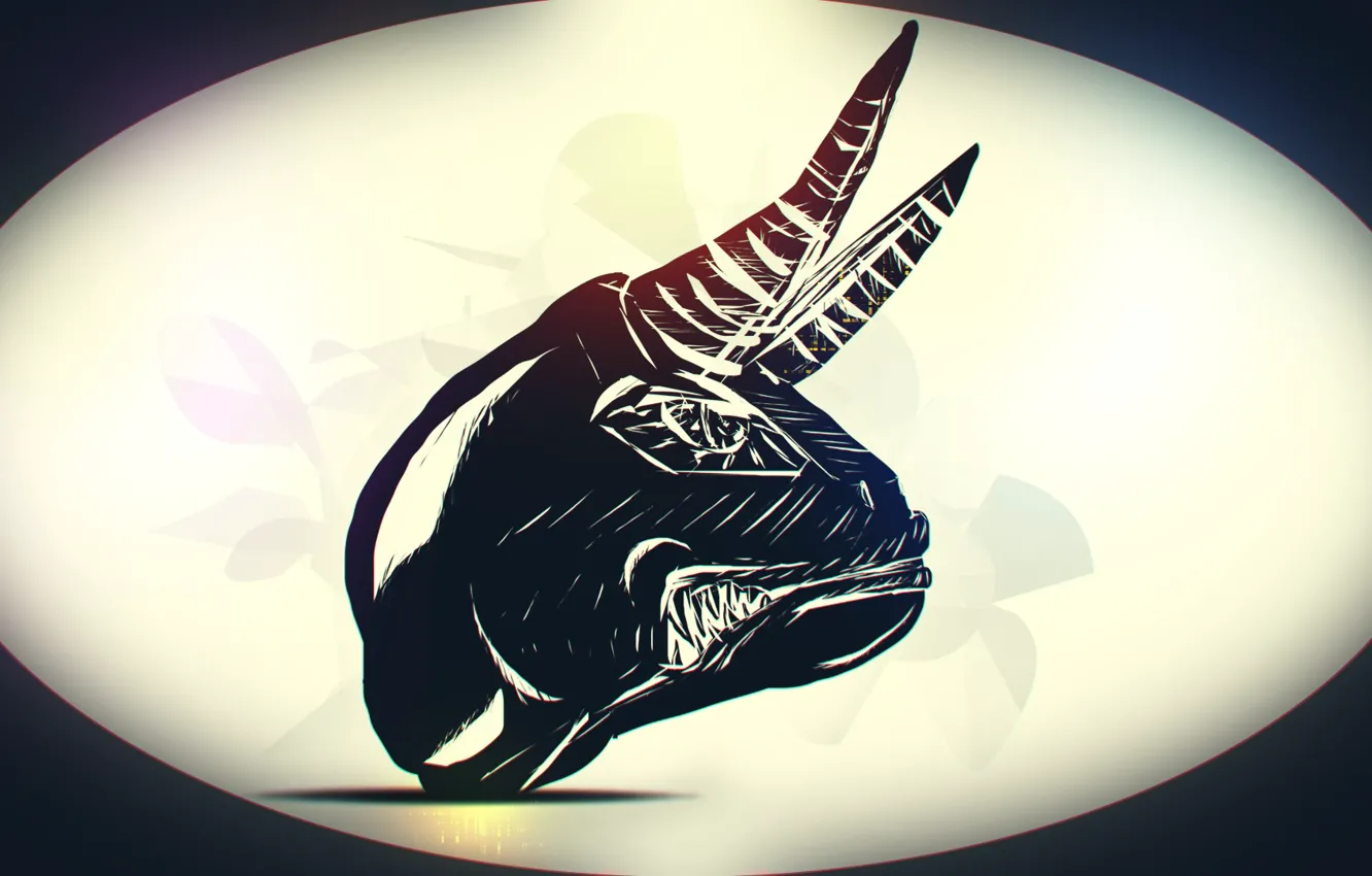 Wallpaper lights, horns, dragon for mobile and desktop, section ...