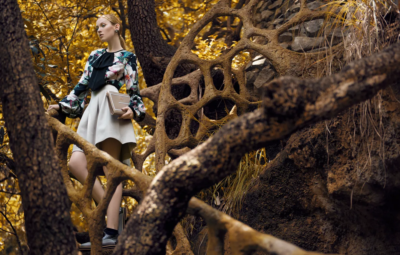 Wallpaper girl, trees, model, fashion for mobile and desktop, section ...