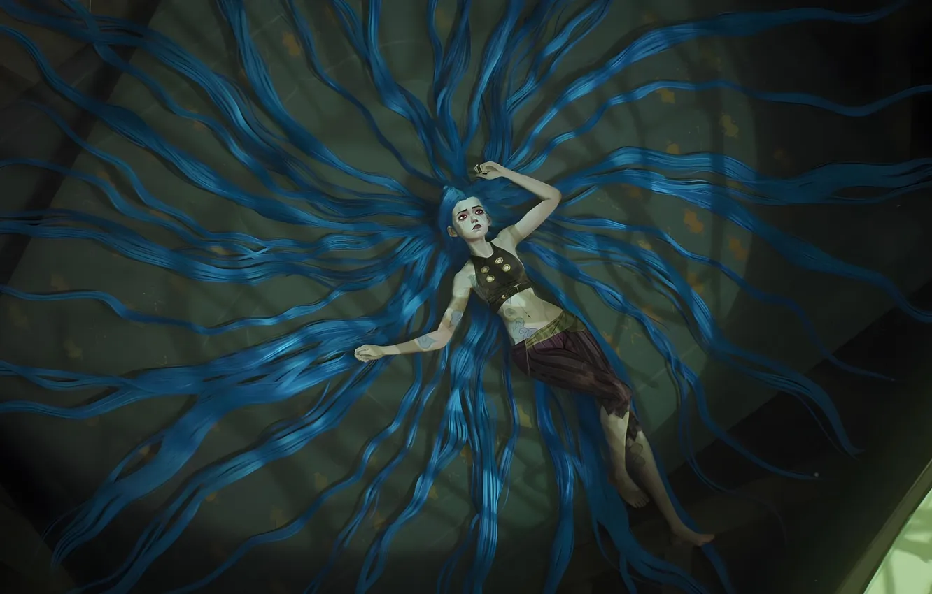 Wallpaper hair, Jinx, Screenshot, Arcane, 2 season, upscaled for mobile ...