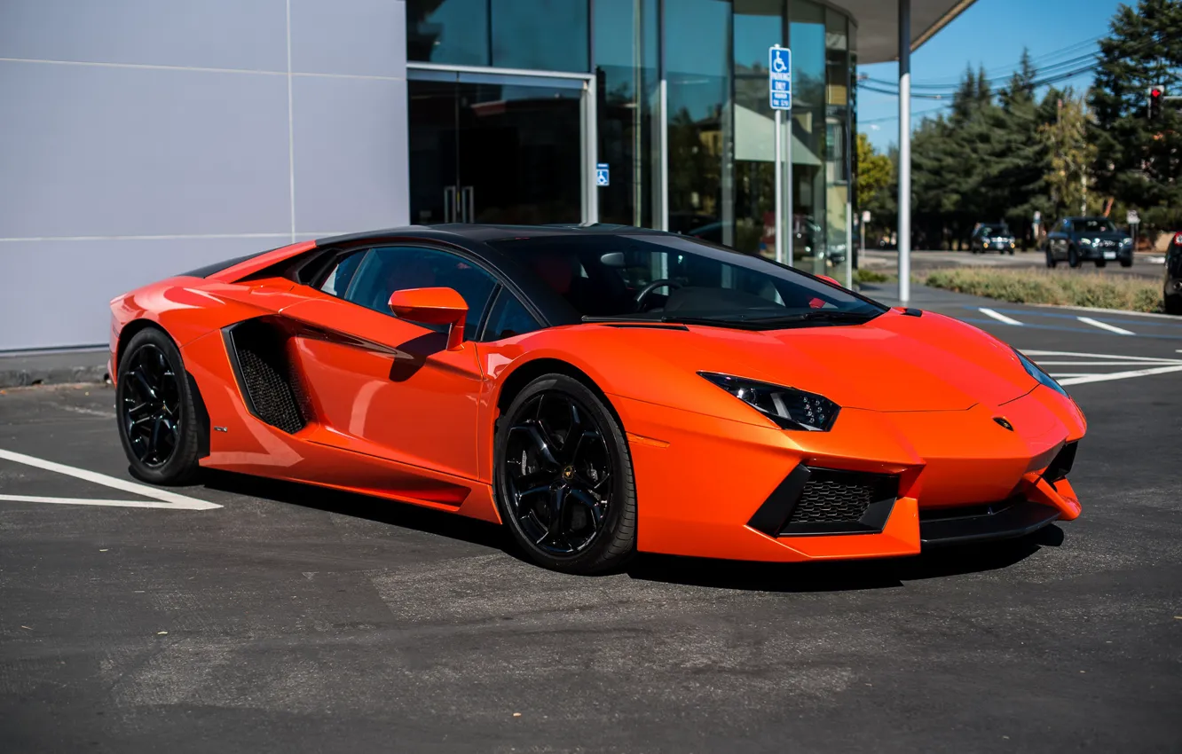 Wallpaper Lamborghini, Orange, Aventador, San francisco for mobile and ...