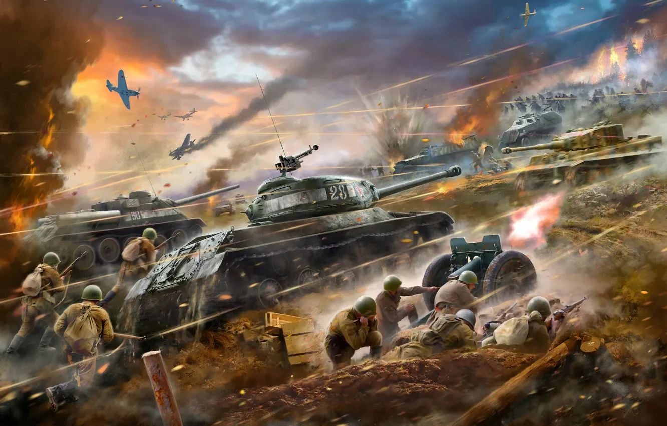 Wallpaper Germany, tank, USSR, The is-2, SAU, SU-100, heavy, Pz.Kpfw ...