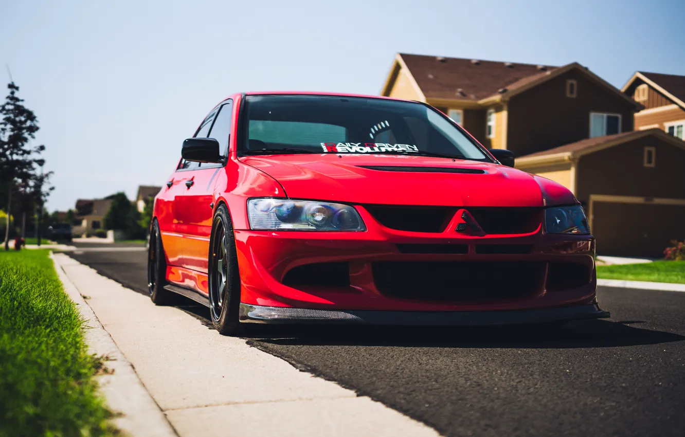 Wallpaper House, Mitsubishi, Lancer, Red, Evolution, EVO, Road, Stance ...