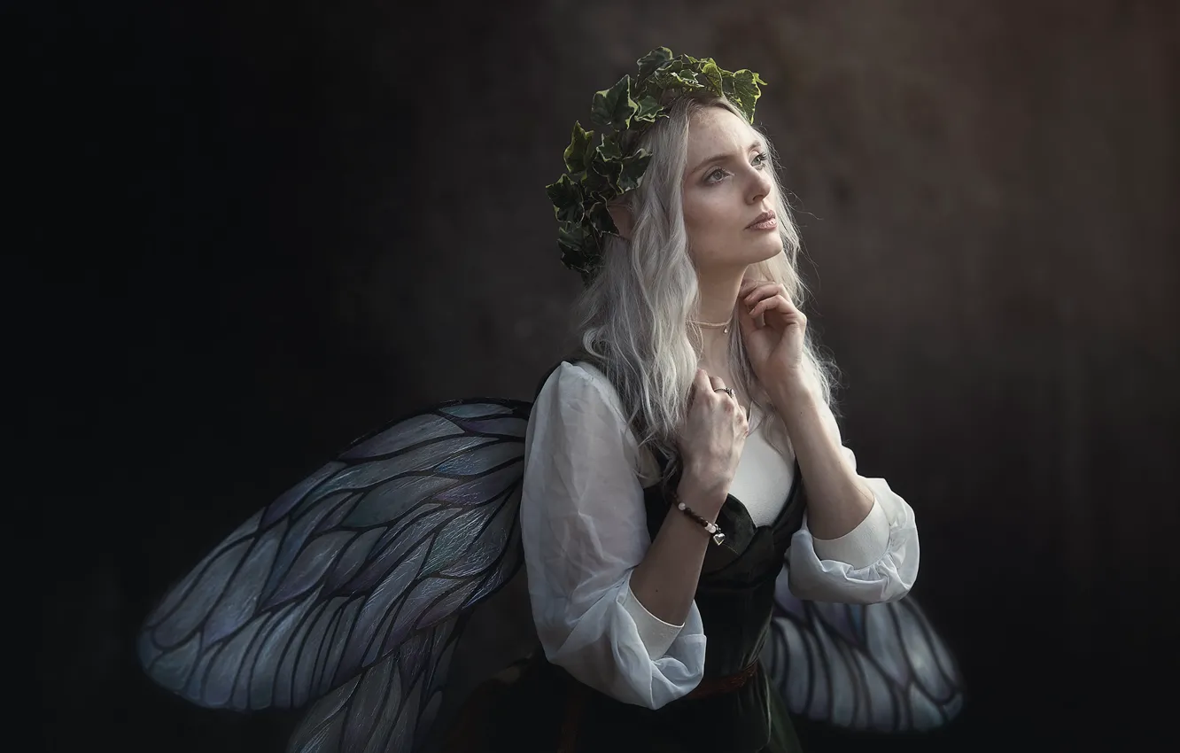 Wallpaper Wings Blonde Wreath For Mobile And Desktop Section девушки