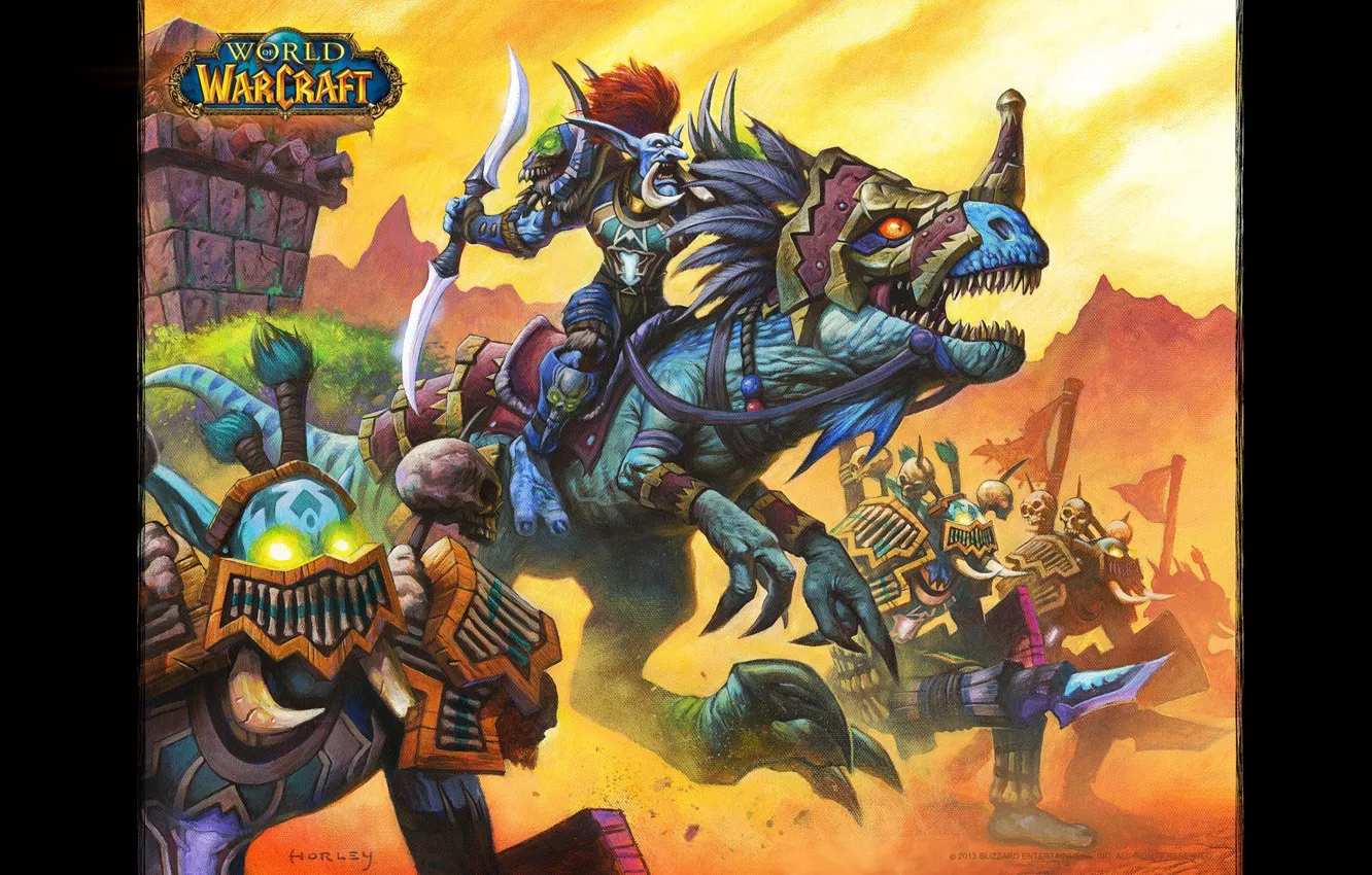 Wallpaper warrior, lizard, wow, world of warcraft, troll, the leader ...