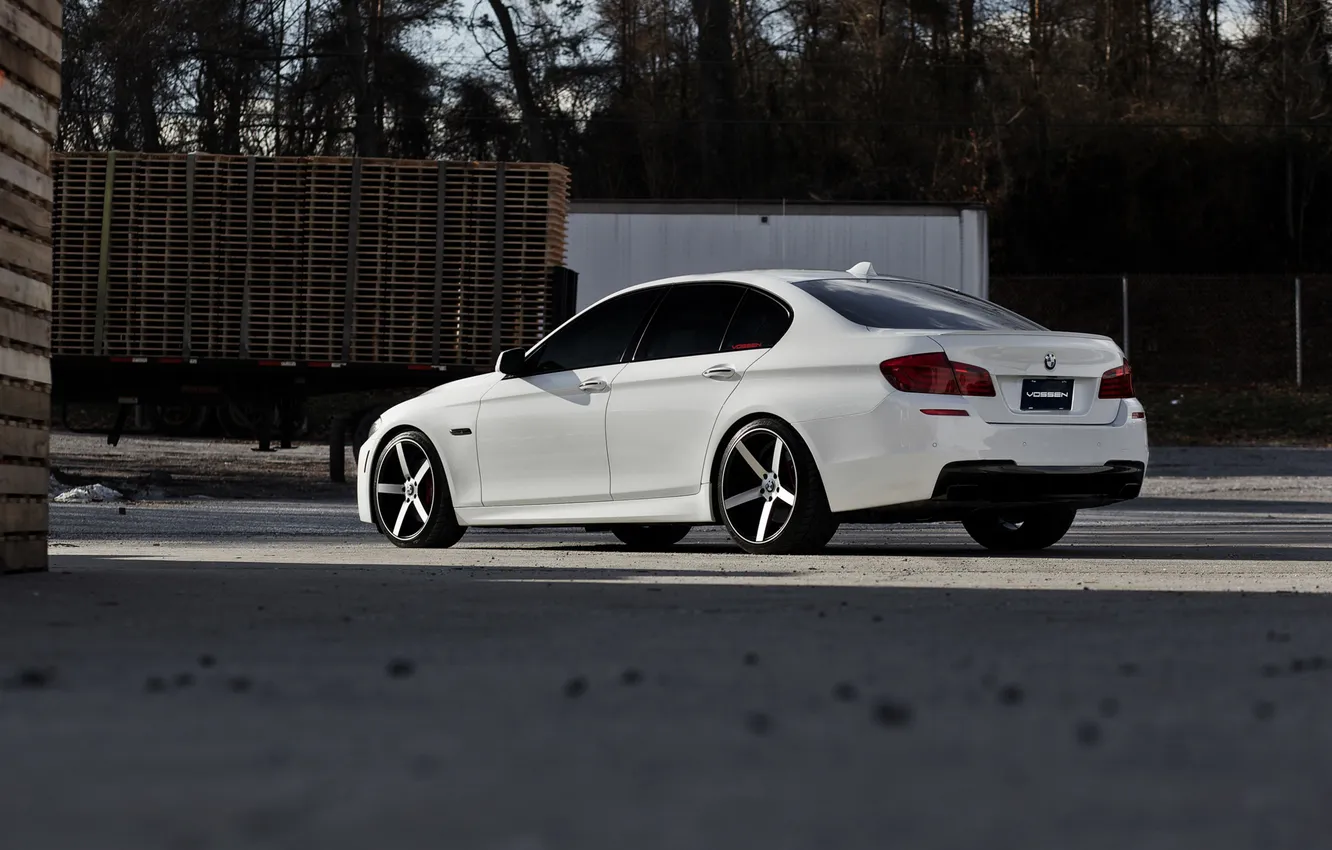 Wallpaper BMW, white, F10, 5 Series, Vossen, Wheels for mobile and ...