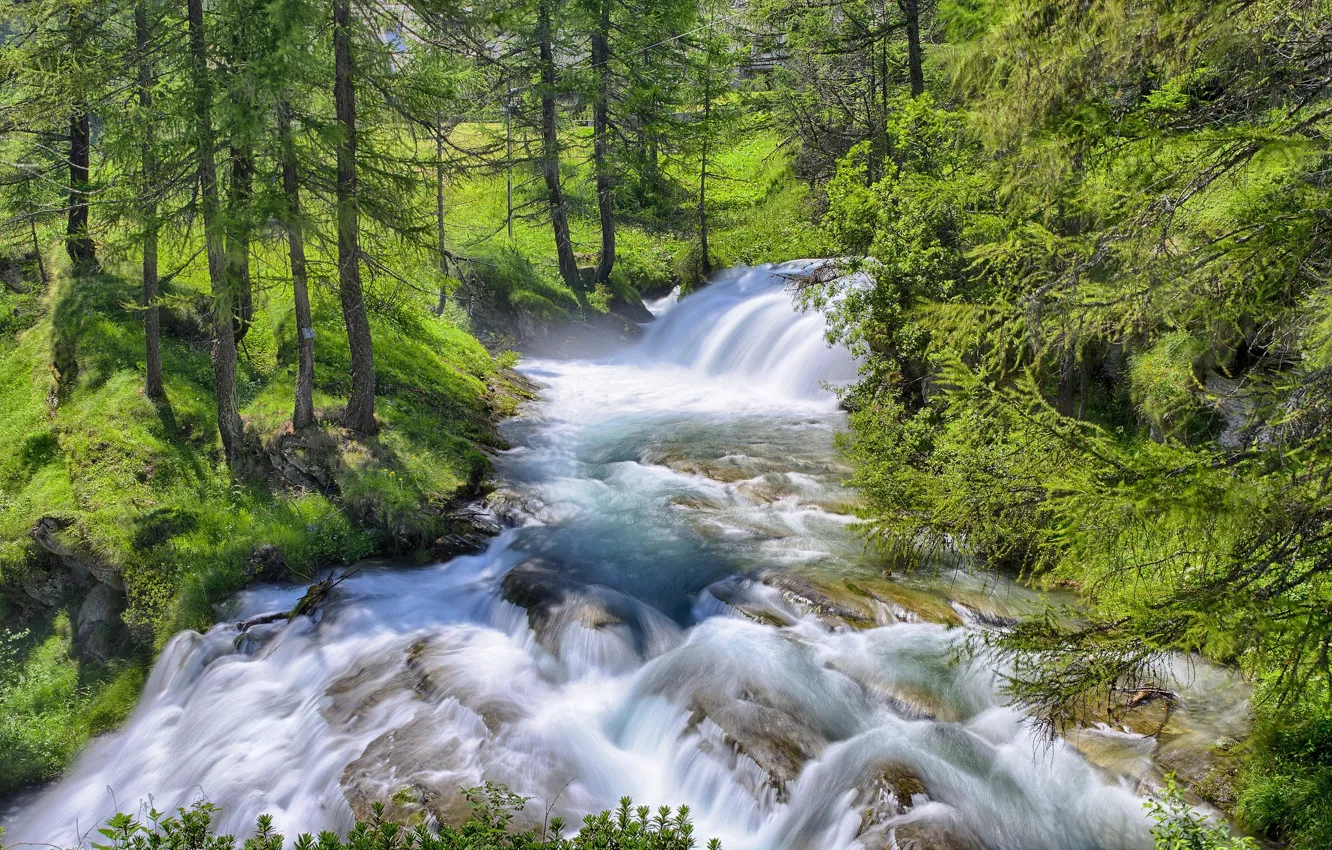 Wallpaper landscape, nature, river, beauty, stream for mobile and ...