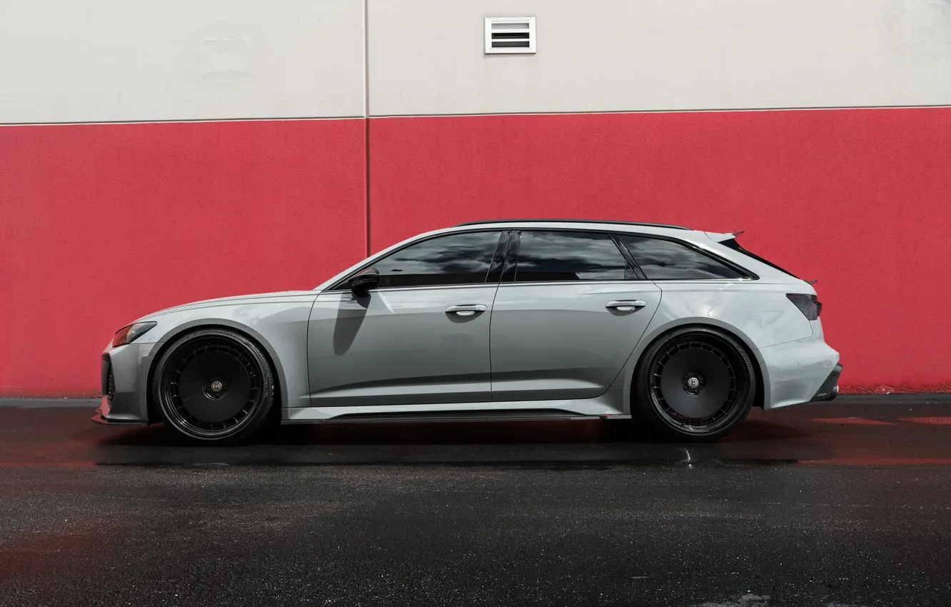 Wallpaper Audi, Grey, Side, RS6, Audi RS6, HRE, RS6 C8, Black Whels for ...