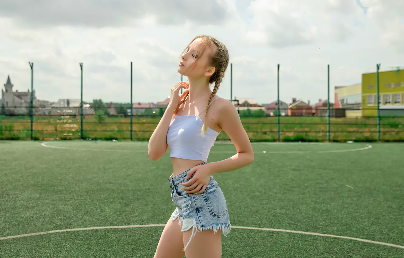 Wallpaper summer, girl, sexy, pose, model, shorts, figure, top for ...