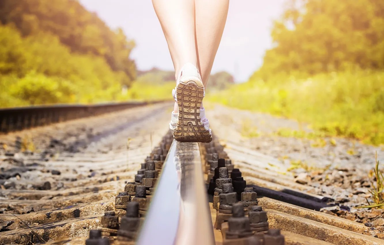Wallpaper legs, woman, rail images for desktop, section разное - download