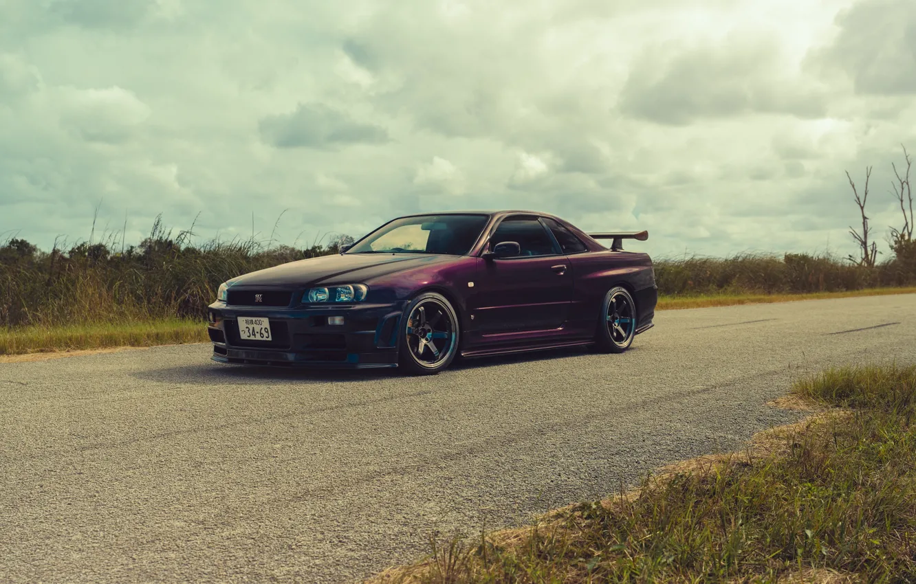 Wallpaper GT-R, Clouds, Sky, Skyline, R34 for mobile and desktop ...