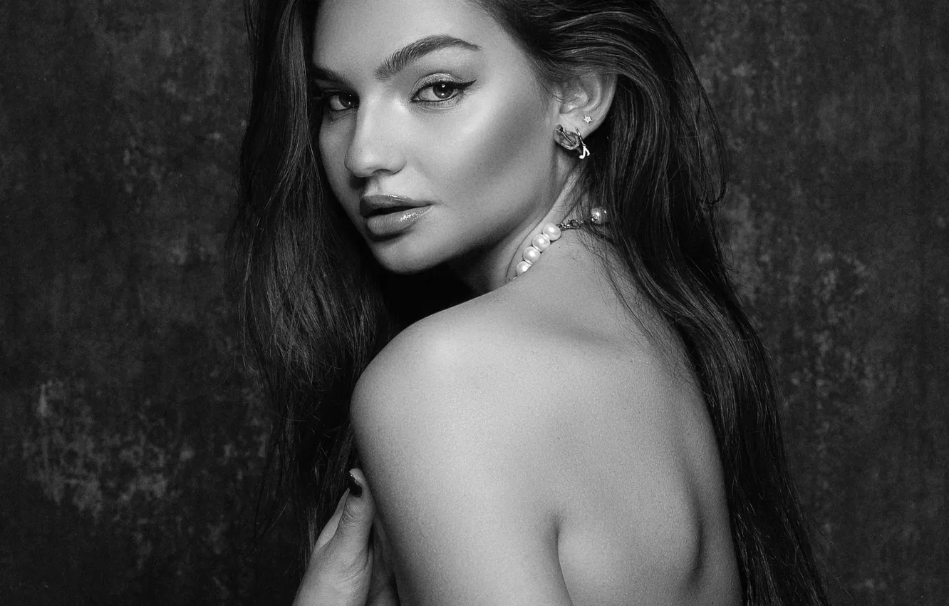 Wallpaper look, model, black and white, monochrome, Kristian Kostadinov ...