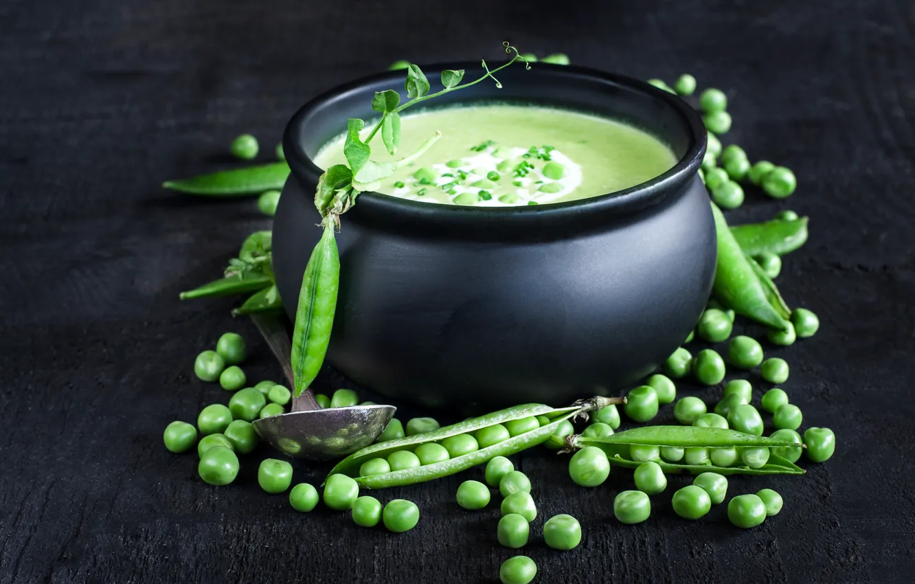 Wallpaper peas, soup, pods, puree for mobile and desktop, section еда ...