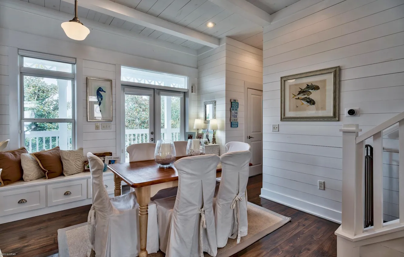 Wallpaper Villa, interior, dining room, Ryan Street, Santa Rosa Beach ...