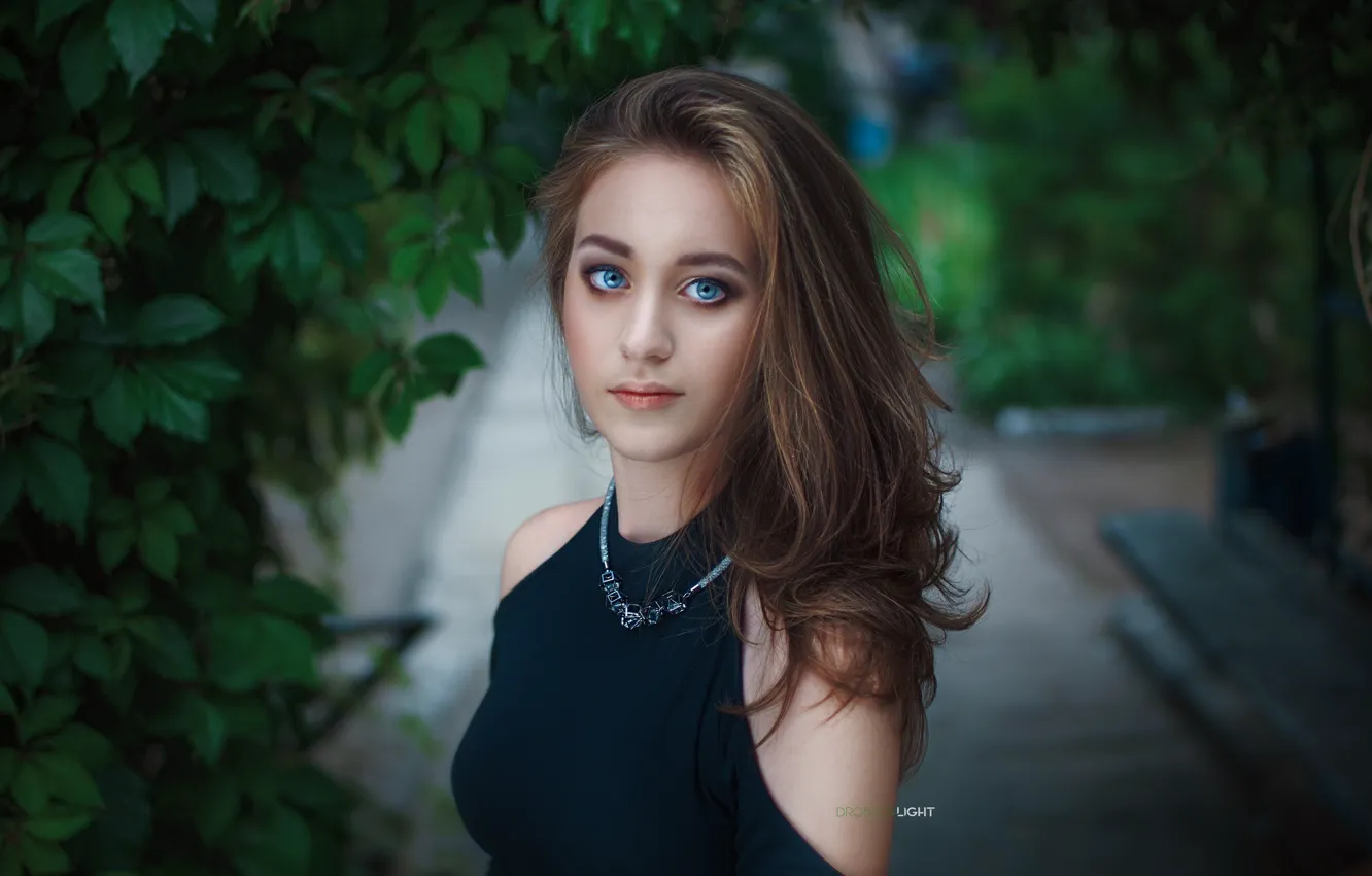 Wallpaper Greens Look Girl Trees Park Foliage Model Portrait For