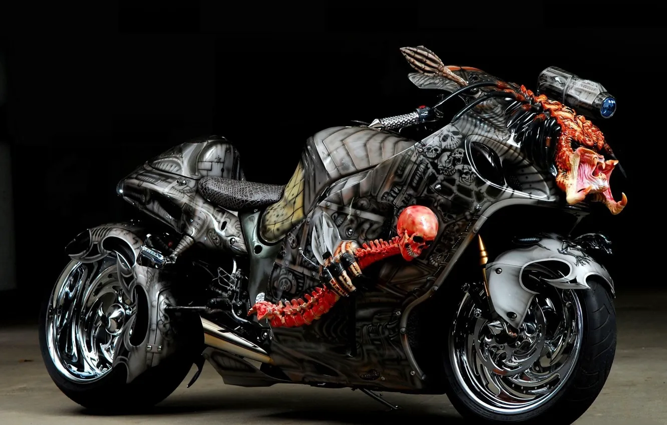 Wallpaper DESIGN, SKULL, HAND, RIDGE, PREDATOR, AIRBRUSHING, SPORTBIKE ...