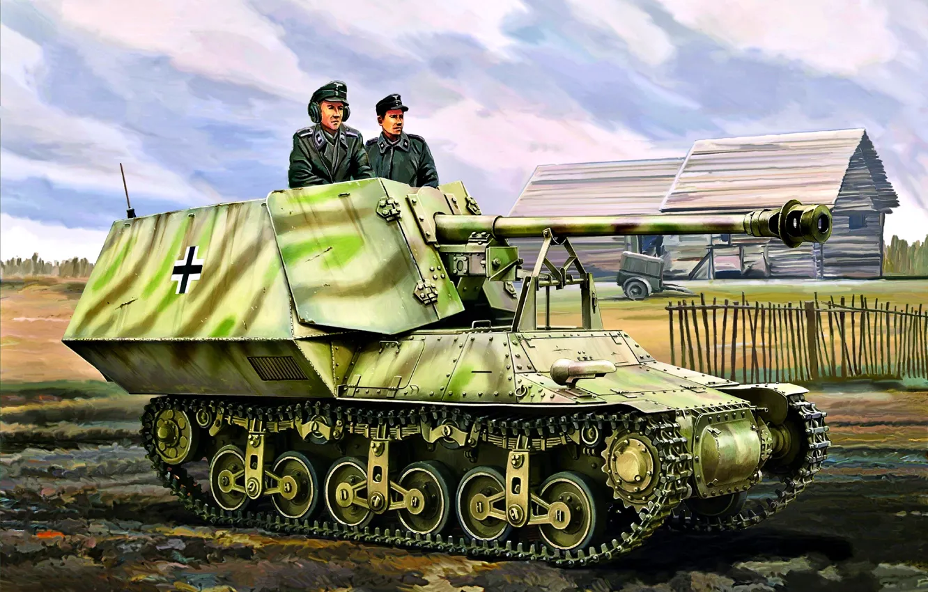 Wallpaper Germany, SAU, the Wehrmacht, tank fighter, Marder I, Sd.Car ...