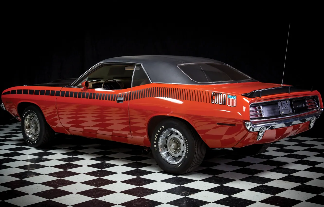 Wallpaper background, rear view, 1970, Plymouth, Muscle car, Cuda, AAR ...