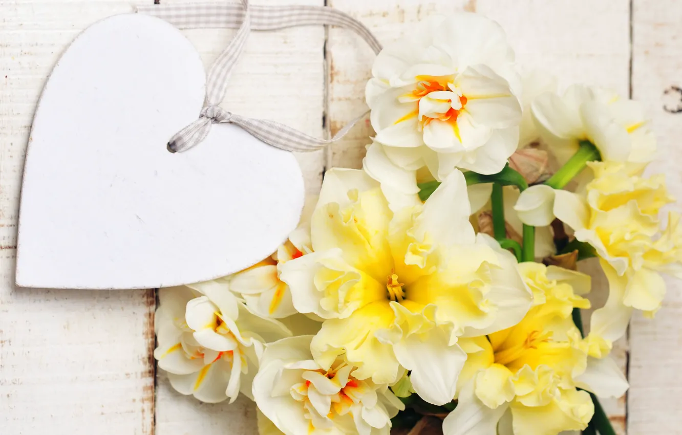 Wallpaper flowers, heart, spring, love, heart, wood, flowers, romantic ...