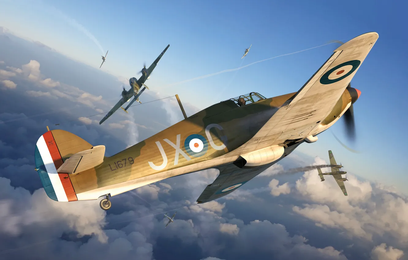 Wallpaper fighter, UK, Battle of Britain, RAF, Hawker Hurricane Mk.I ...