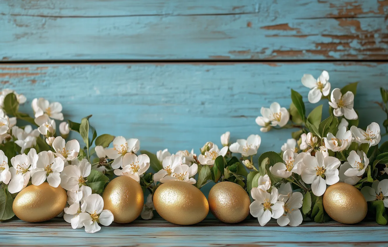 Wallpaper flowers, branches, holiday, Board, eggs, spring, Easter ...