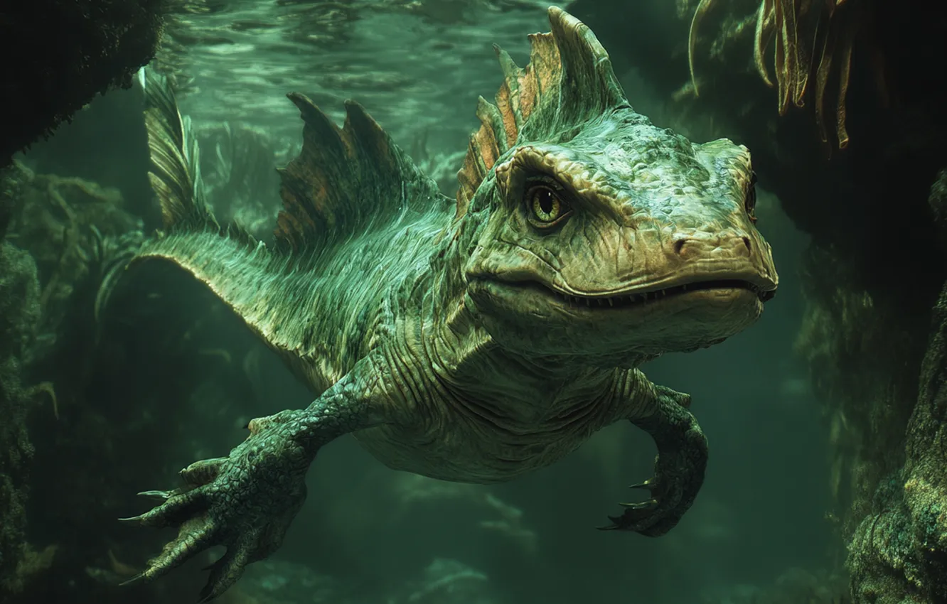 Wallpaper look, face, water, pose, dragon, fantasy, under water, sea ...