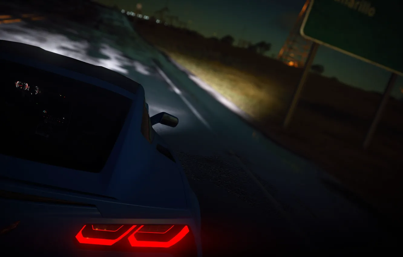 Wallpaper car, Corvette, Chevrolet, game, blue, night, The Crew ...