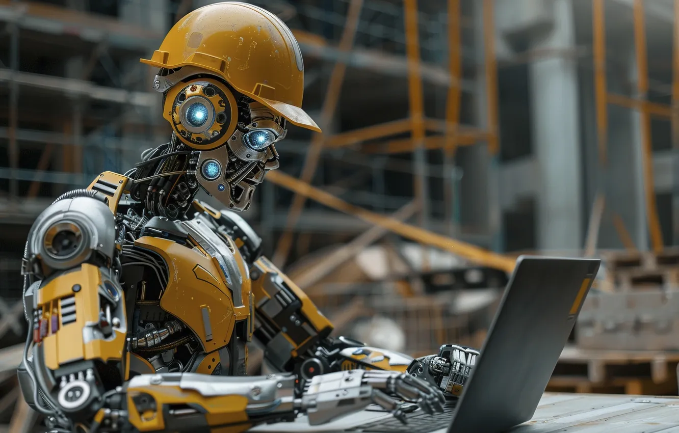 Wallpaper robot, futuristic, construction, Industry for mobile and ...