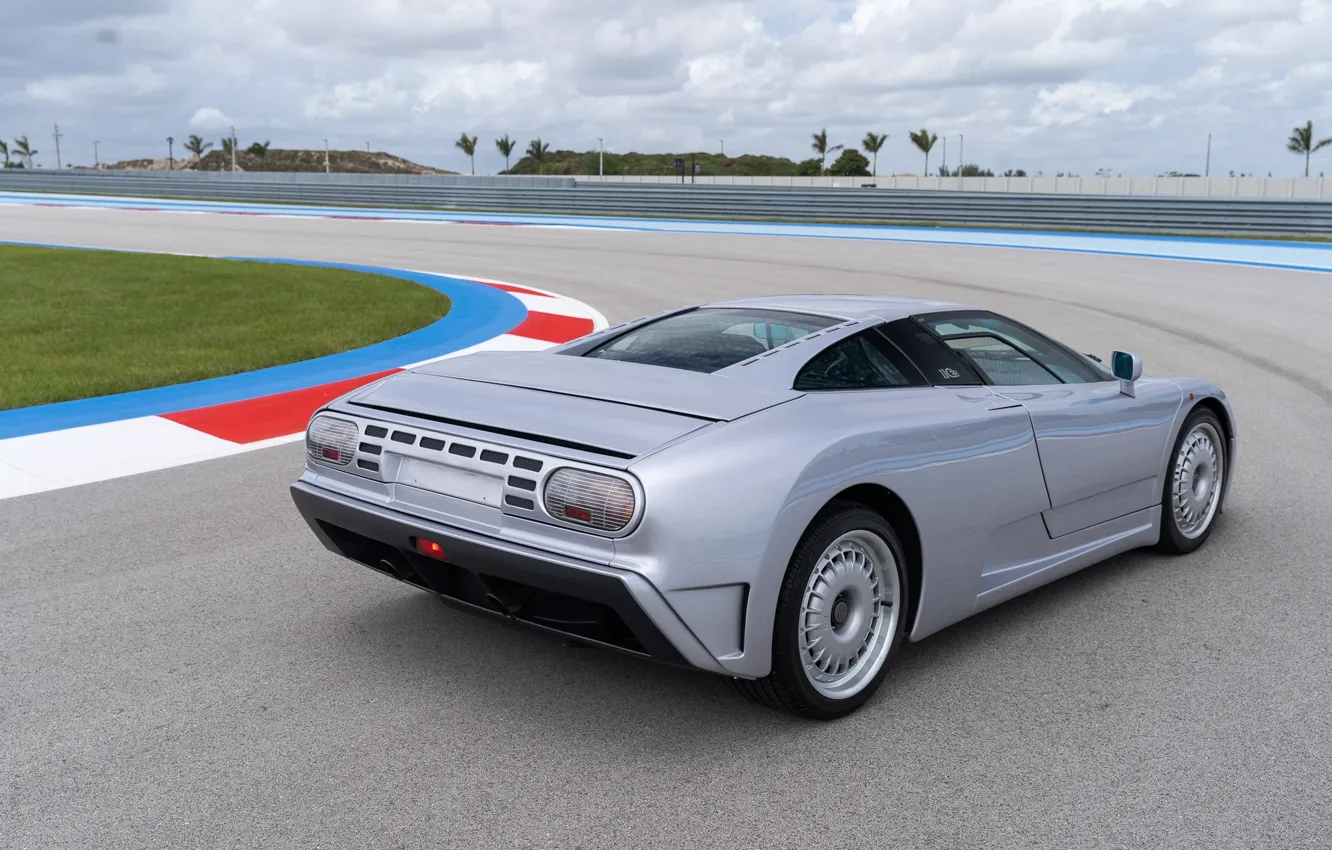 Wallpaper Bugatti, rear view, Bugatti EB110 GT, EB 110, racing track ...