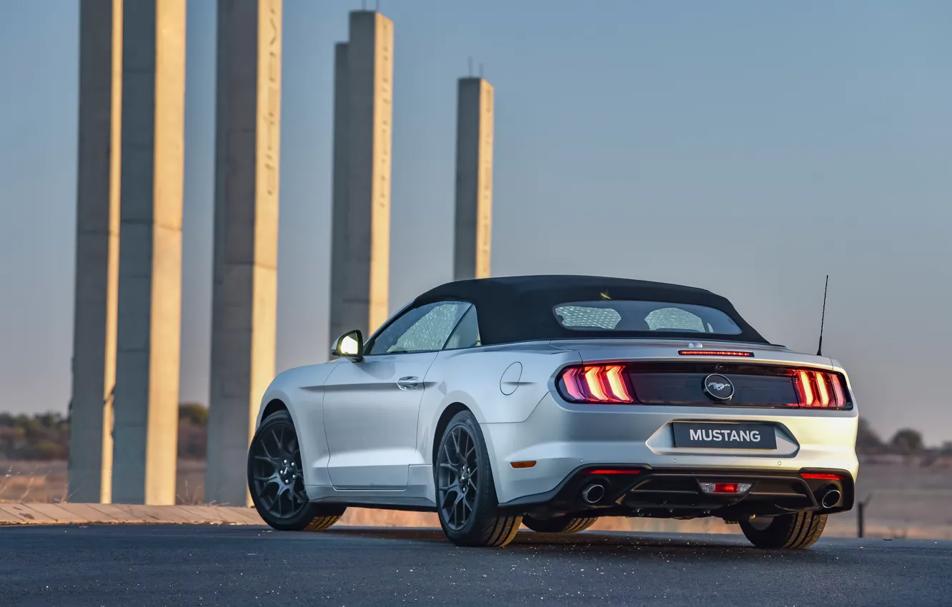 Wallpaper Mustang, Ford, rear view, Ford Mustang EcoBoost Convertible ...
