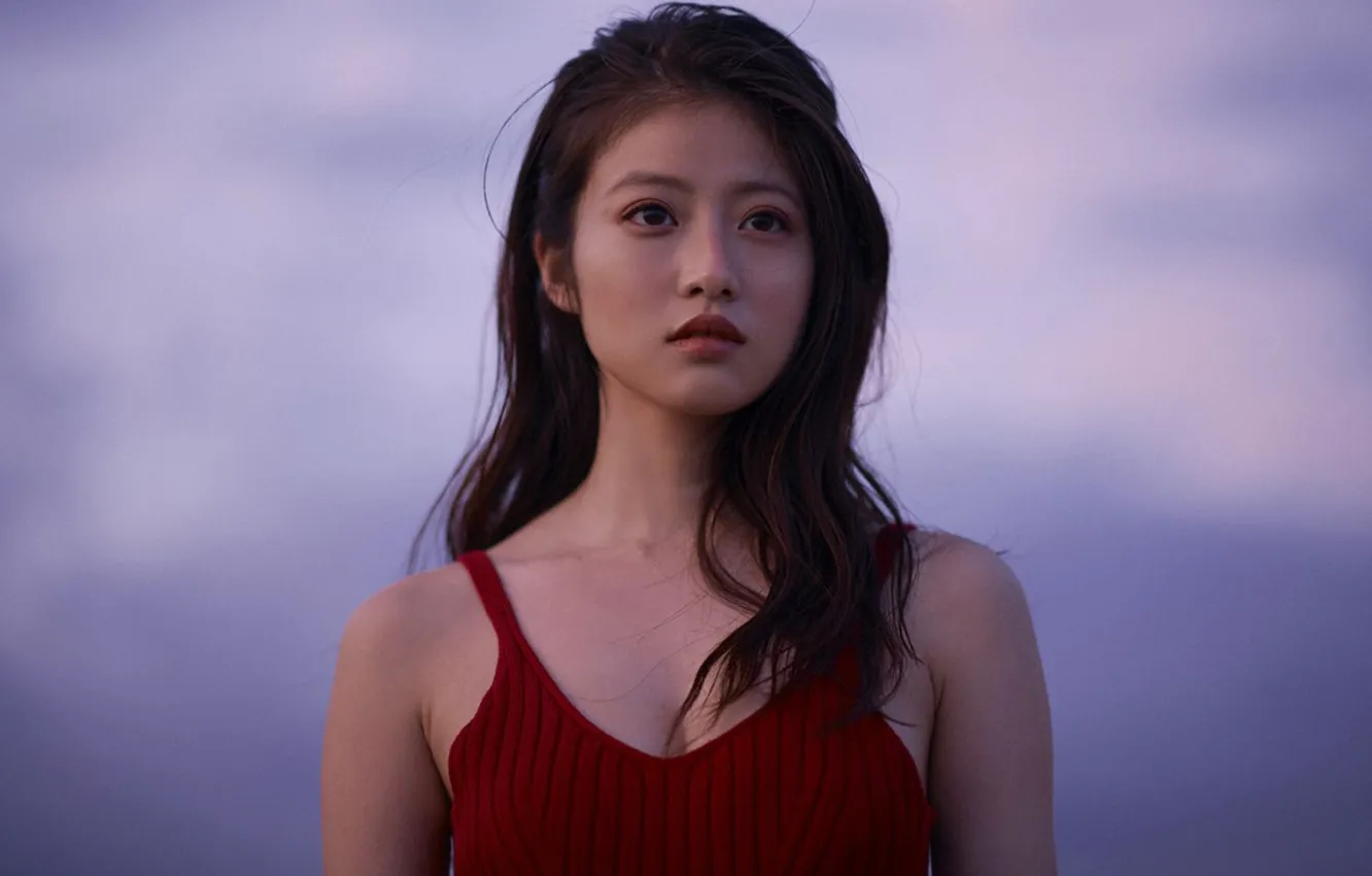 Wallpaper woman, beautiful, model, pretty, asian, cute, red dress ...