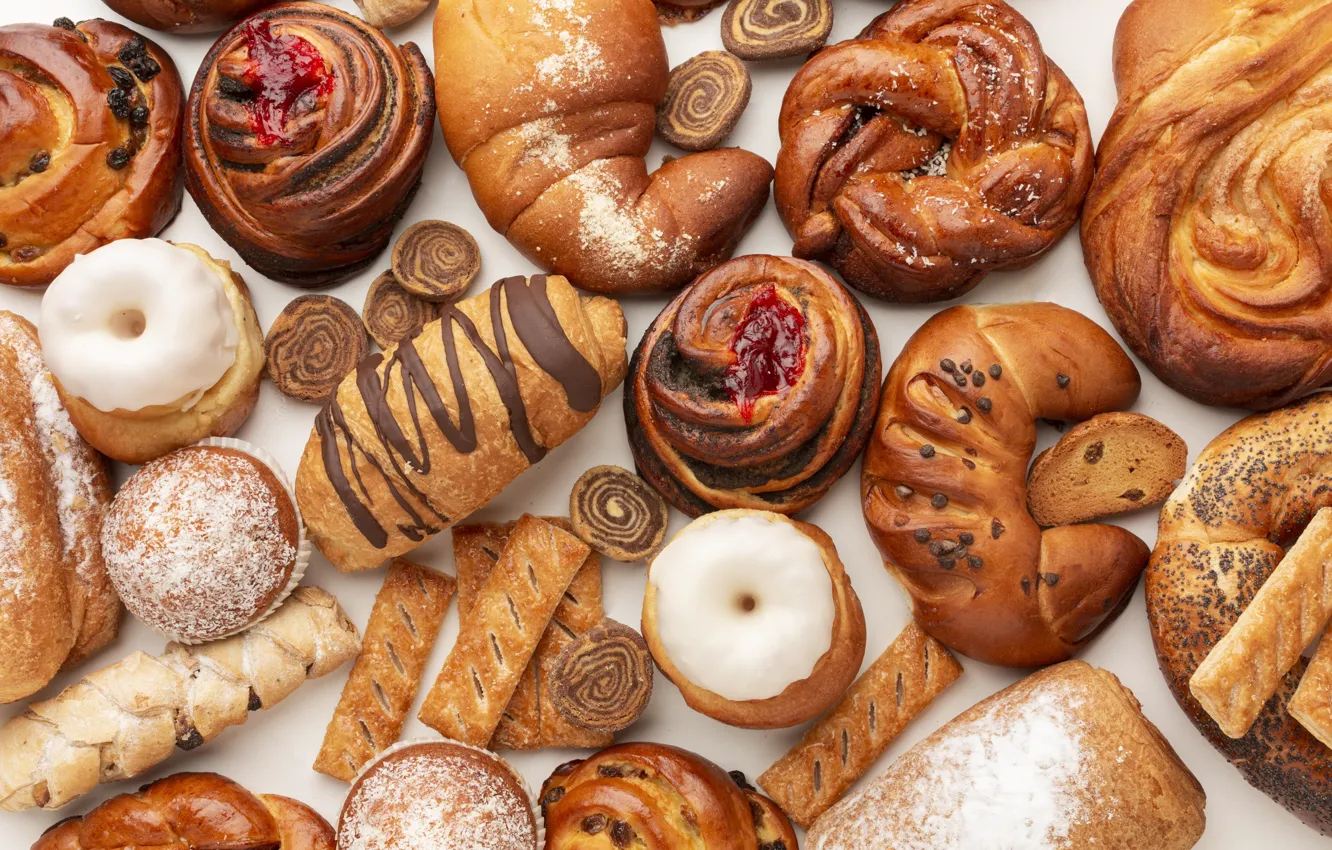Wallpaper cookies, bread, a lot, different, cakes, cakes, cupcakes ...