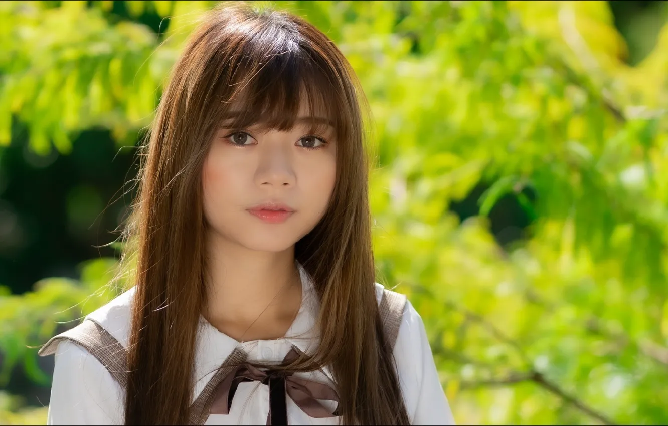 Wallpaper girl, look, asian, portrait for mobile and desktop, section ...