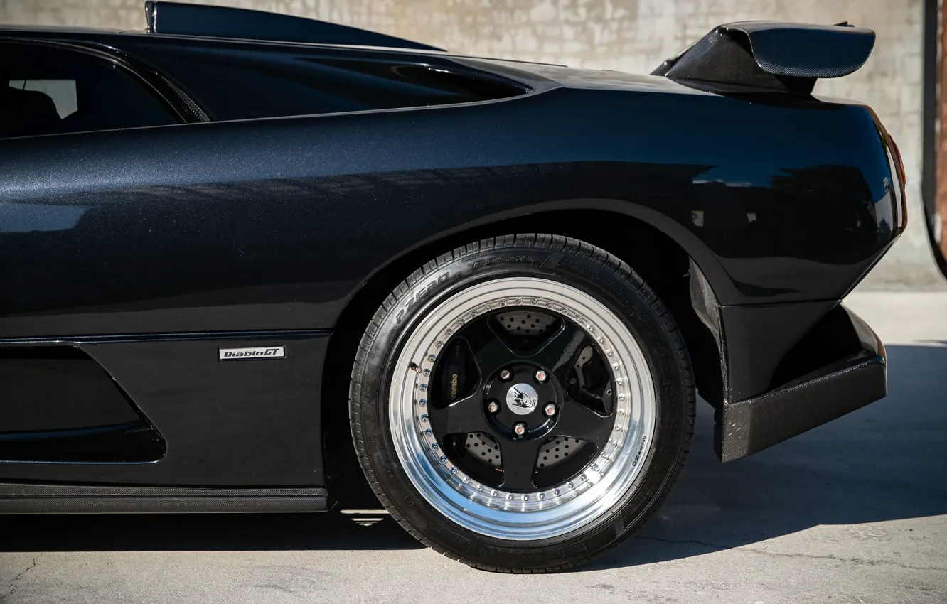 Wallpaper Lamborghini, wheel, Lambo, Diablo, back, closeup, wing, The ...